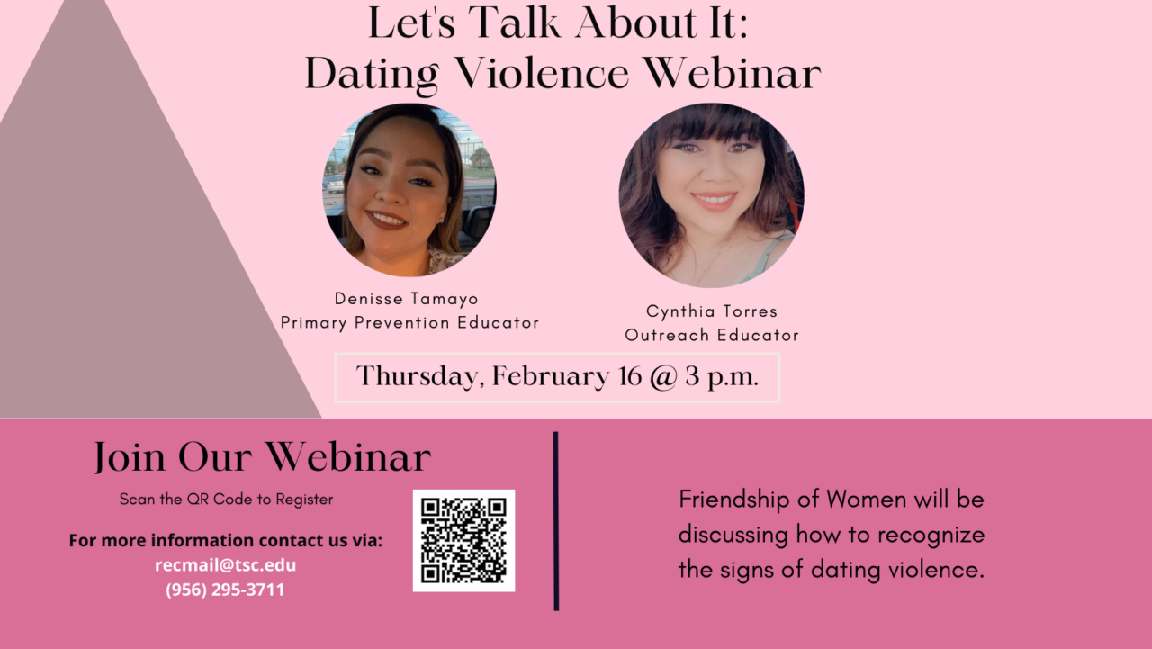 Let’s Talk About It – Dating Violence Webinar - TSC Recreation Center